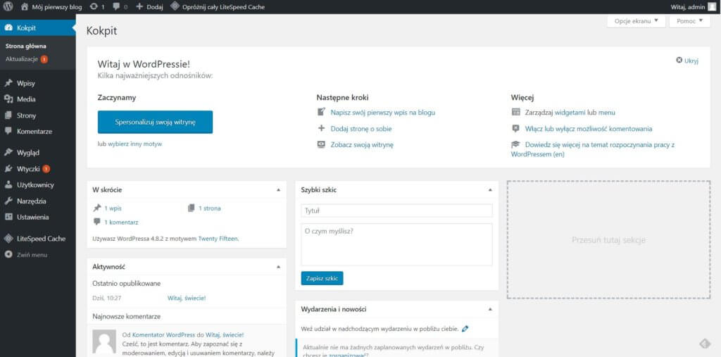 panel administracyjny wordpress - Jak założyć bloga